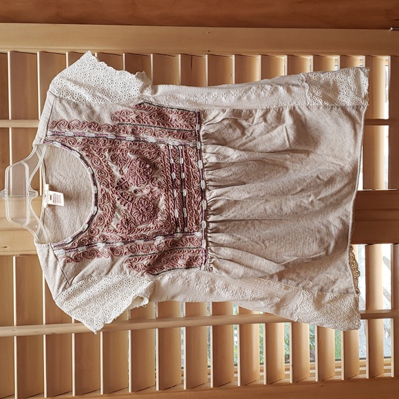 Sundance | Tops | Sundance Empire Waist Embroidered Short Sleeve Top ...